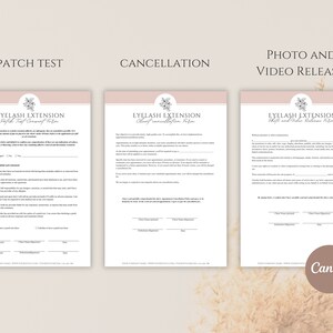 Eyelash Extension Forms Lash Consent Form Eyelash Aftercare Cards ...