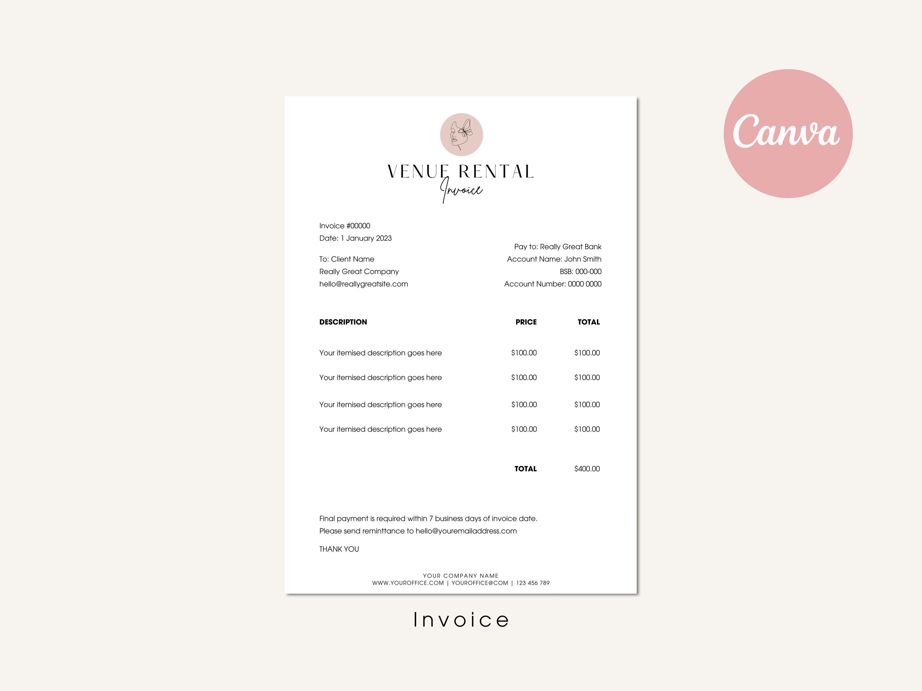 Venue Rental Agreement | Event Space Contract | Wedding Venue Lease ...