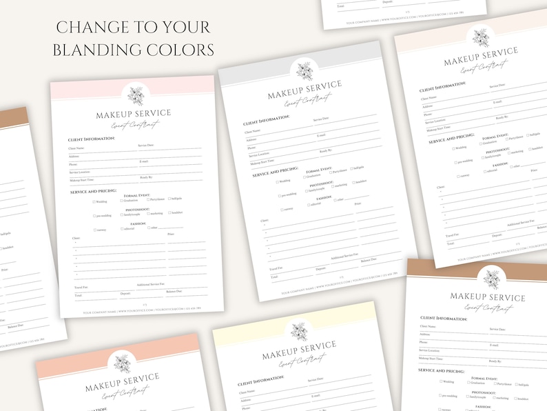 Makeup Contract Template for MUA Contract Agreement Freelance Makeup ...