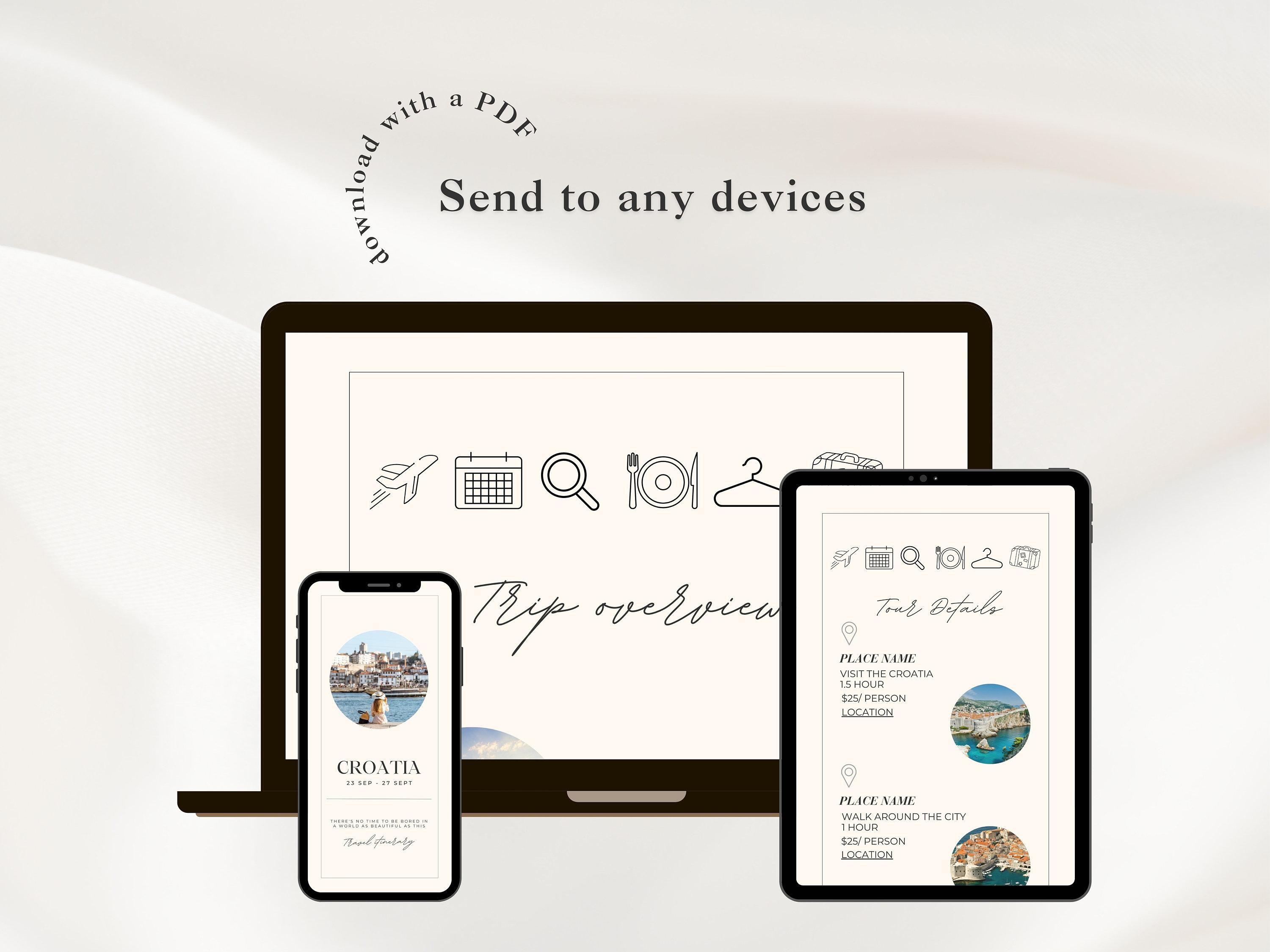 Digital Travel Itinerary Template Canva Itinerary Template Mobile ...