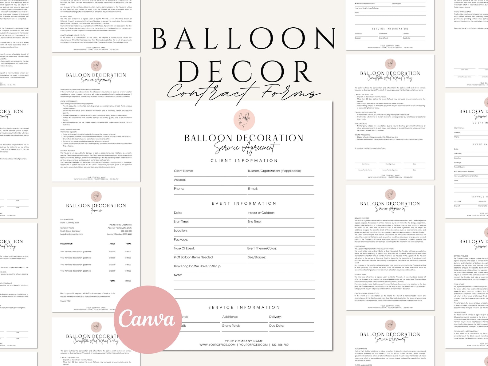 Balloon Decor Service Contract Template | Event Planner Agreement ...