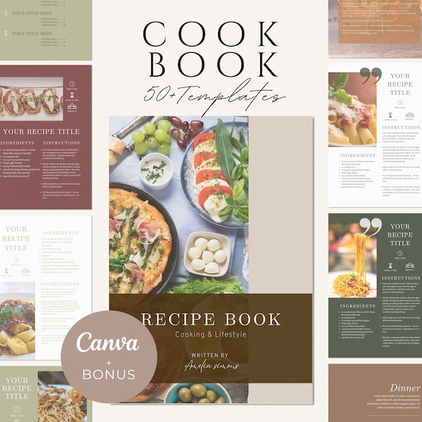 Recipe Book Template Cookbook Template Editable Cookbook Meal Planner ...