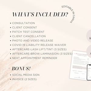 Brow Lamination, Lash Lift, Tint Forms, Professional Lash Consent ...