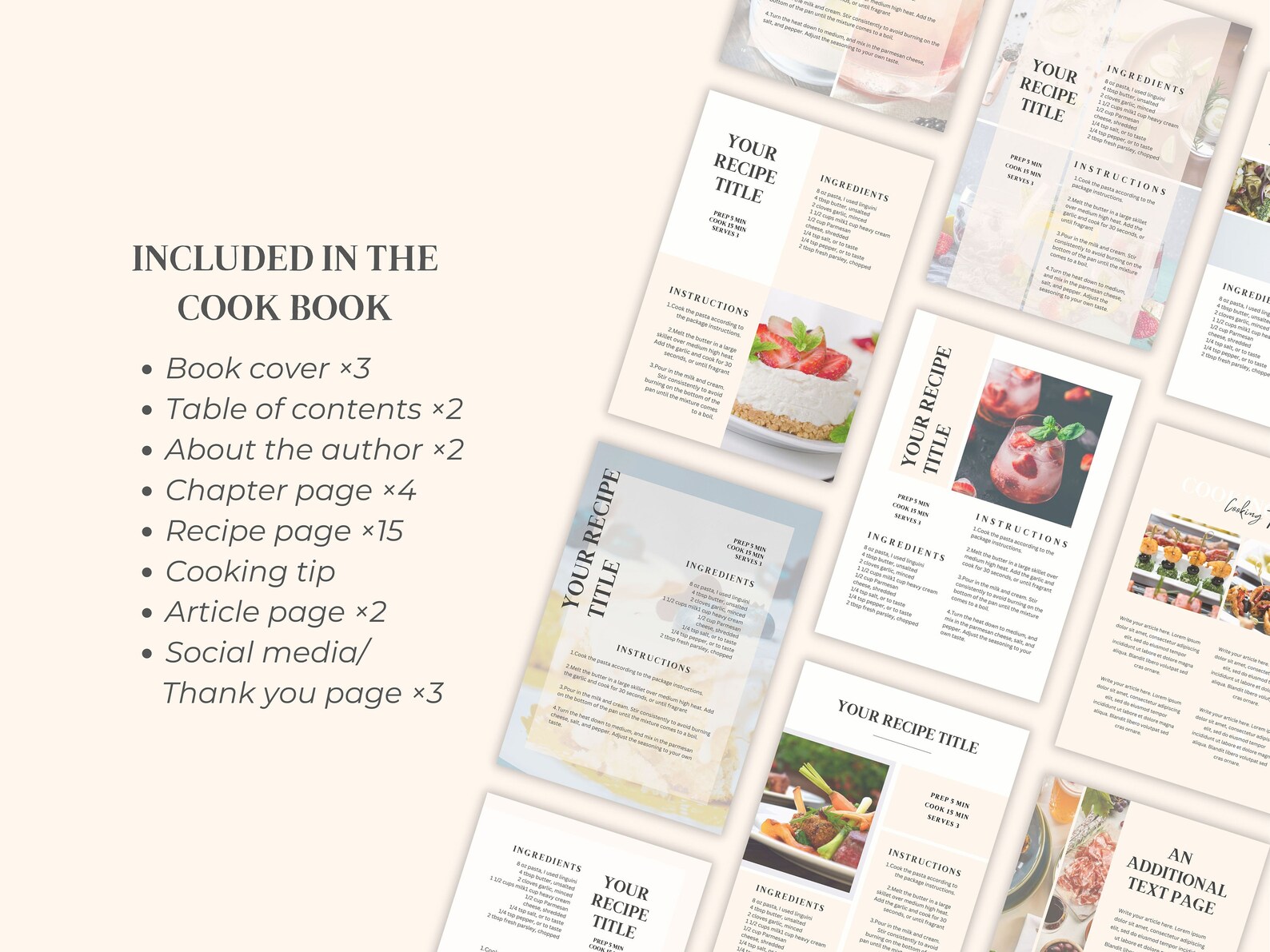 Recipe Book Template Cookbook Template Meal Planner Recipe Template ...