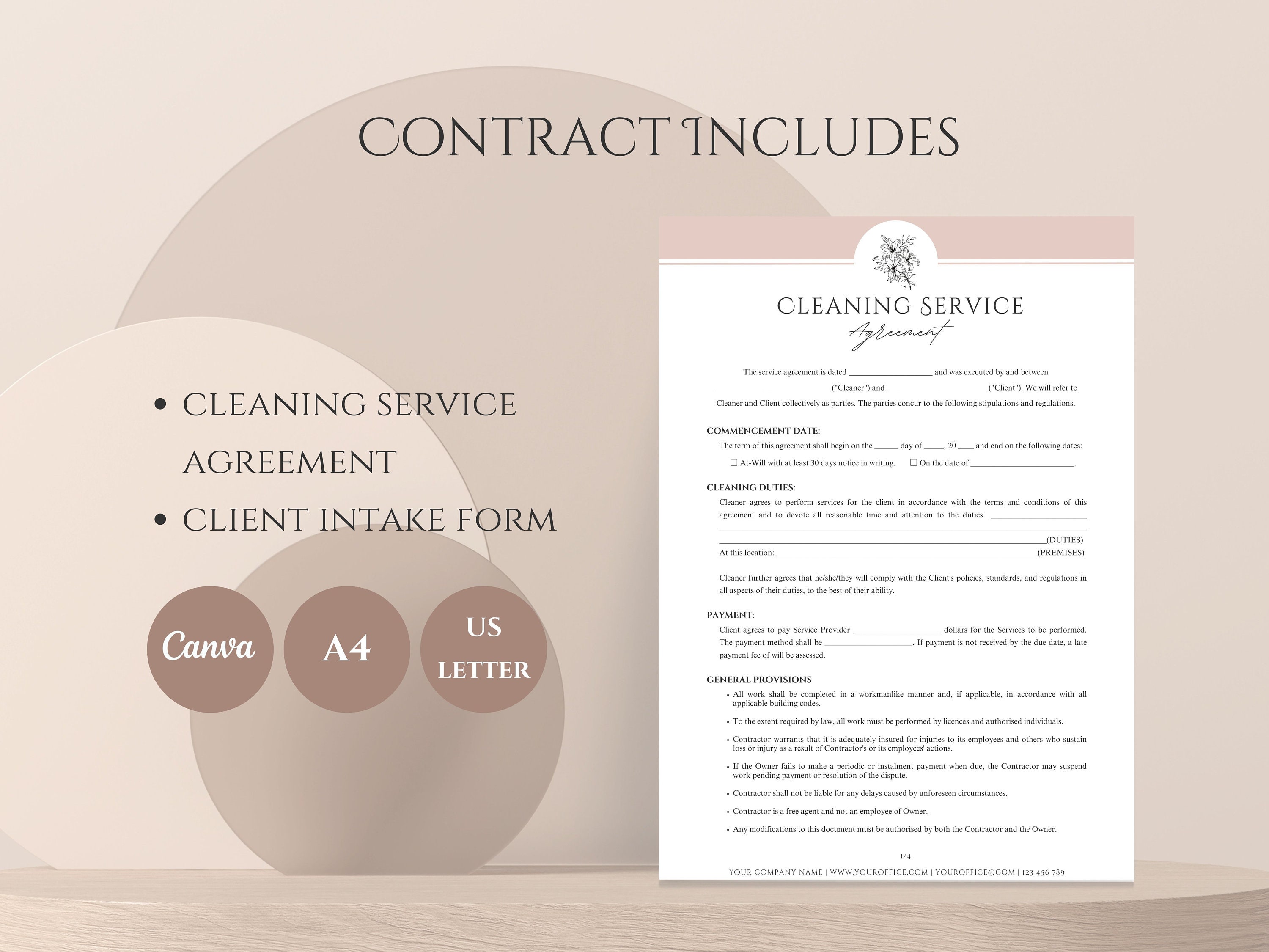Cleaning Business Contract for Cleaning Service Agreement Housekeeping ...