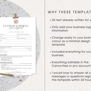 Custom Garment Service Contract Template | Sewing Business Client Form ...