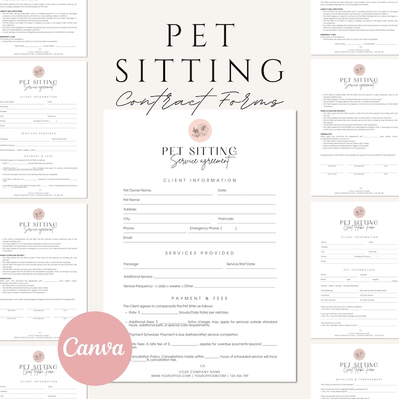 Pet Sitting Form - Etsy