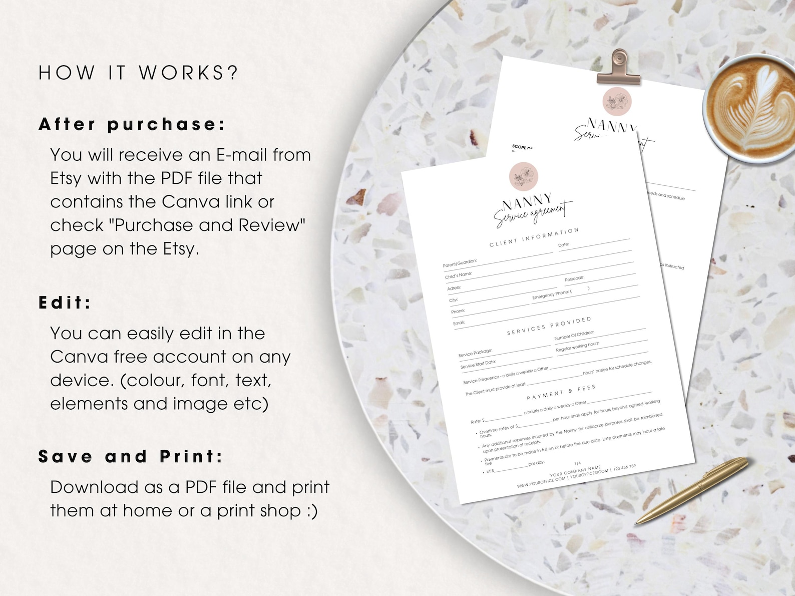 Nanny Service Contract Template | Childcare Agreement | Babysitter ...