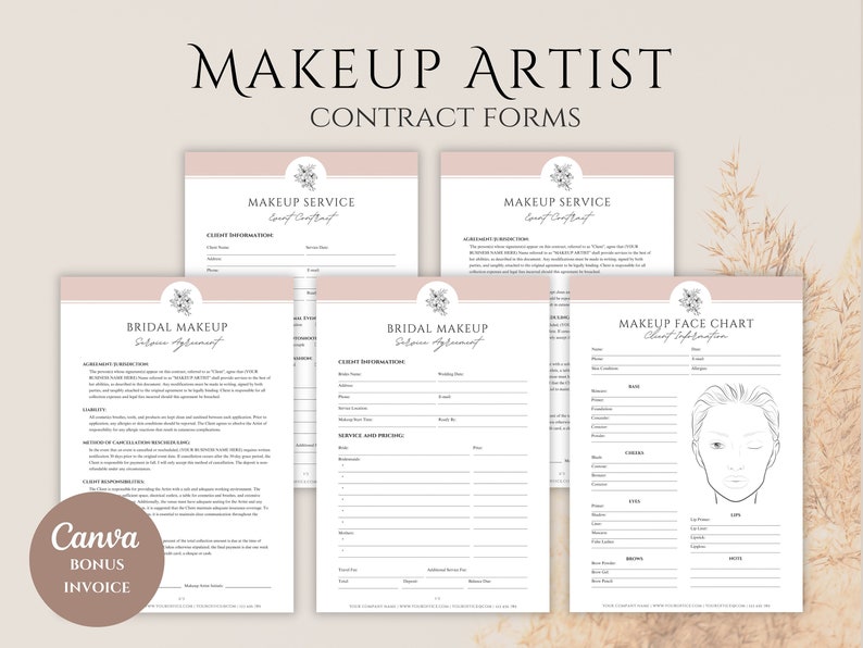 Makeup Contract Template for MUA Contract Agreement Freelance Makeup ...
