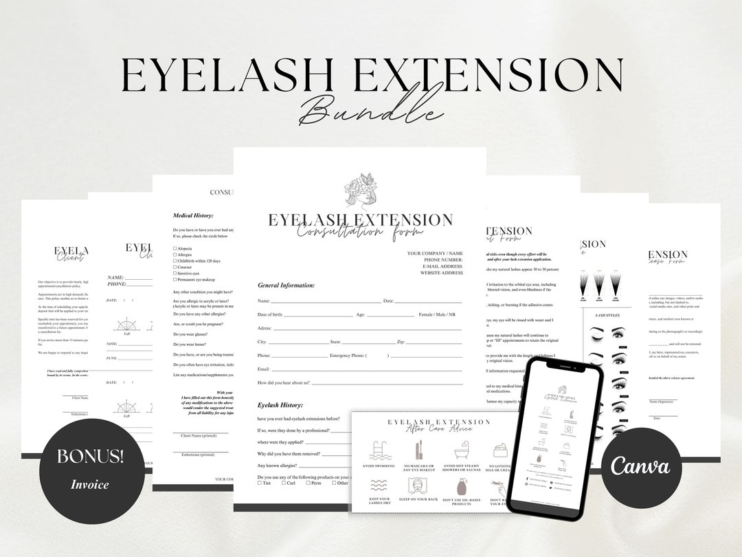 Eyelash Extension Forms Lash Consent Template Lash Tech Consultation ...