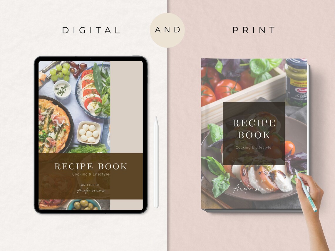 Recipe Book Template Cookbook Template Editable Cookbook Meal Planner ...