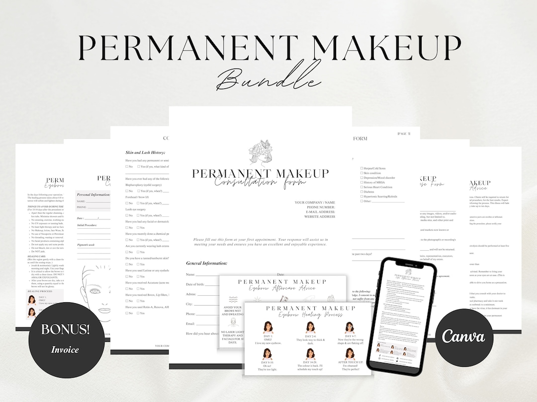 Permanent Makeup Consent Form for PMU Consent Forms Beauty Salon ...
