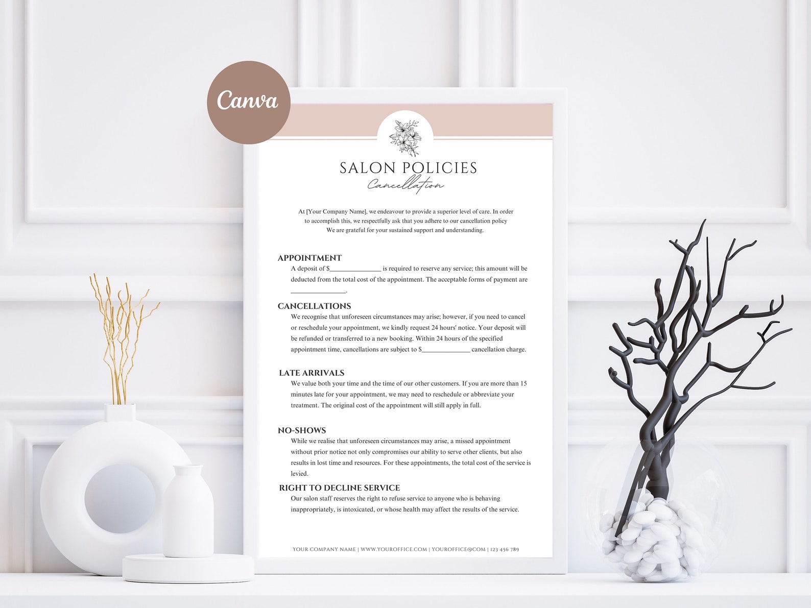 Salon Cancellation Policy Template for Beauty Salon Policies ...