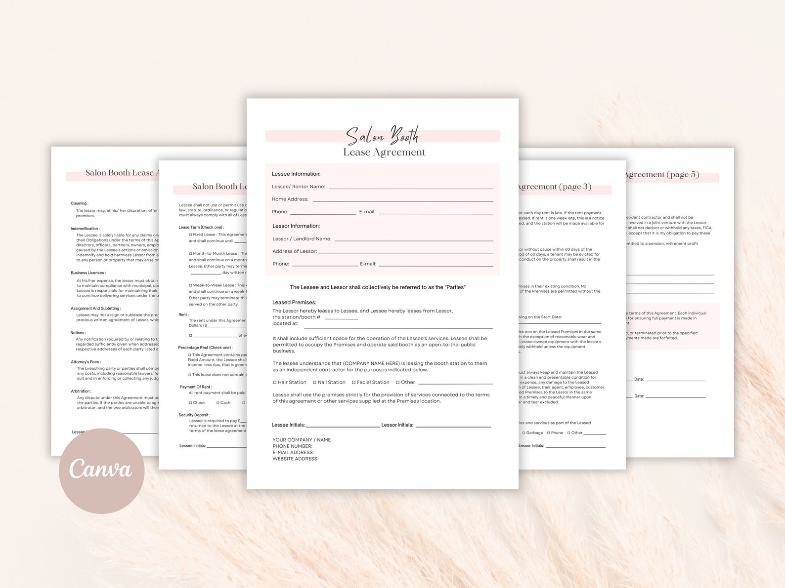 Salon Booth Rental Contract Booth Rental Agreement Salon Lease Salon ...