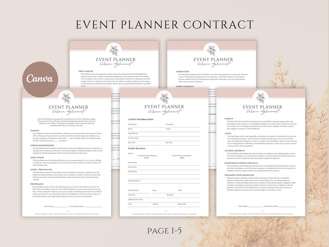 Event Planner Contract Template for Event Planning Service Agreement ...