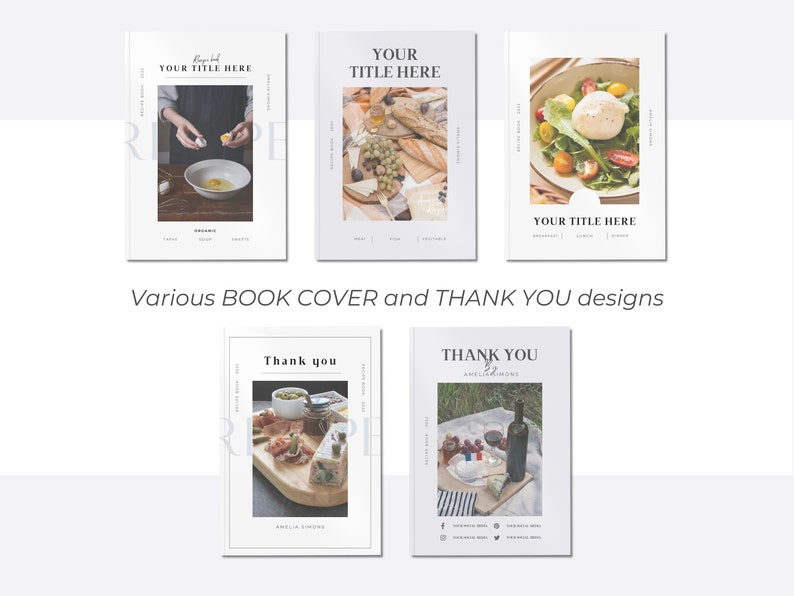 Cookbook Template: Recipe Book Template, Meal Planner, Recipe Cards ...
