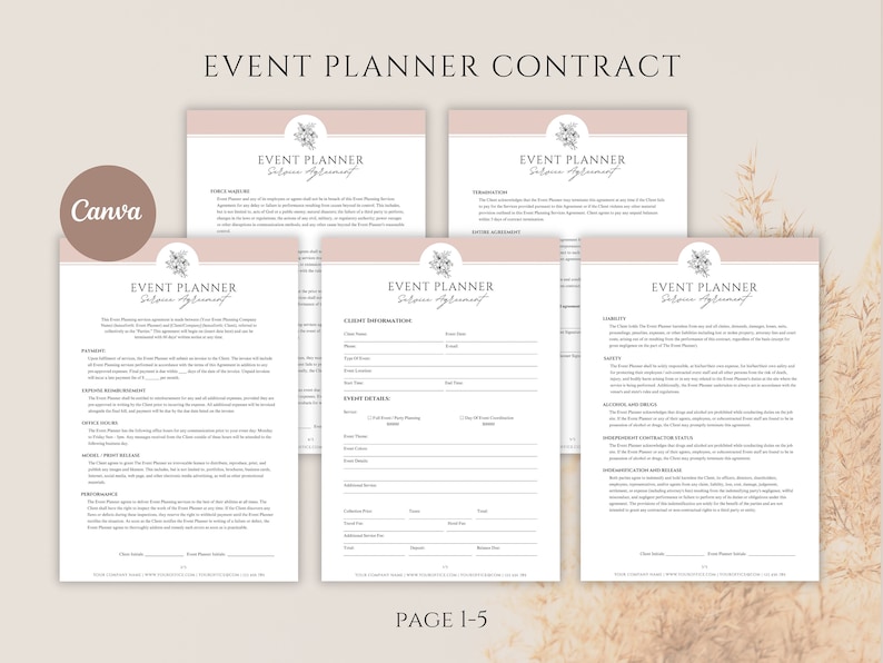 Event Planner Contract Template For Event Planning Service Agreement