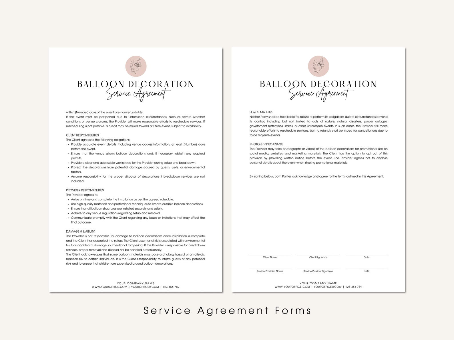 Balloon Decor Service Contract Template | Event Planner Agreement ...