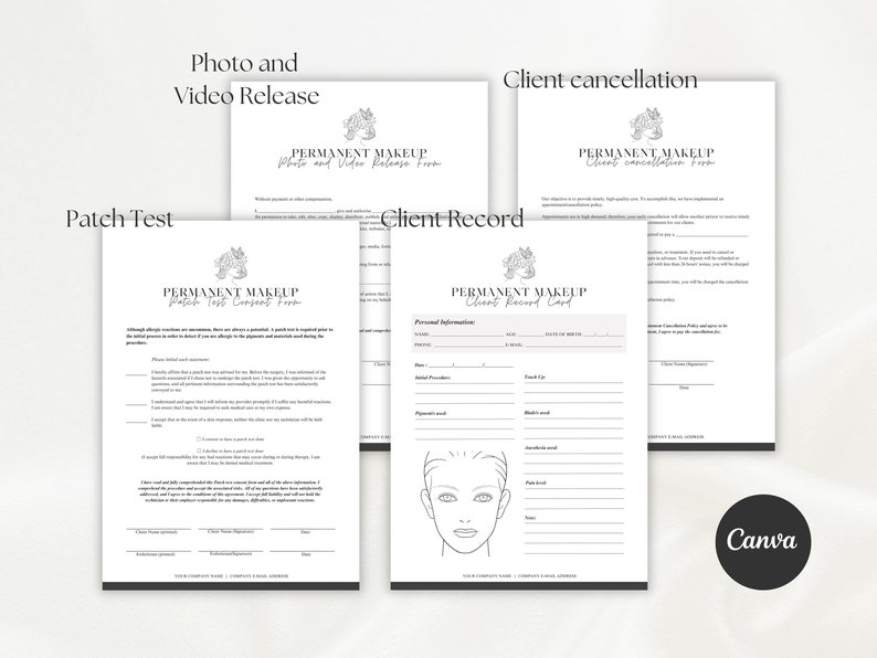Permanent Makeup Consent Form for PMU Consent Forms Beauty Salon ...