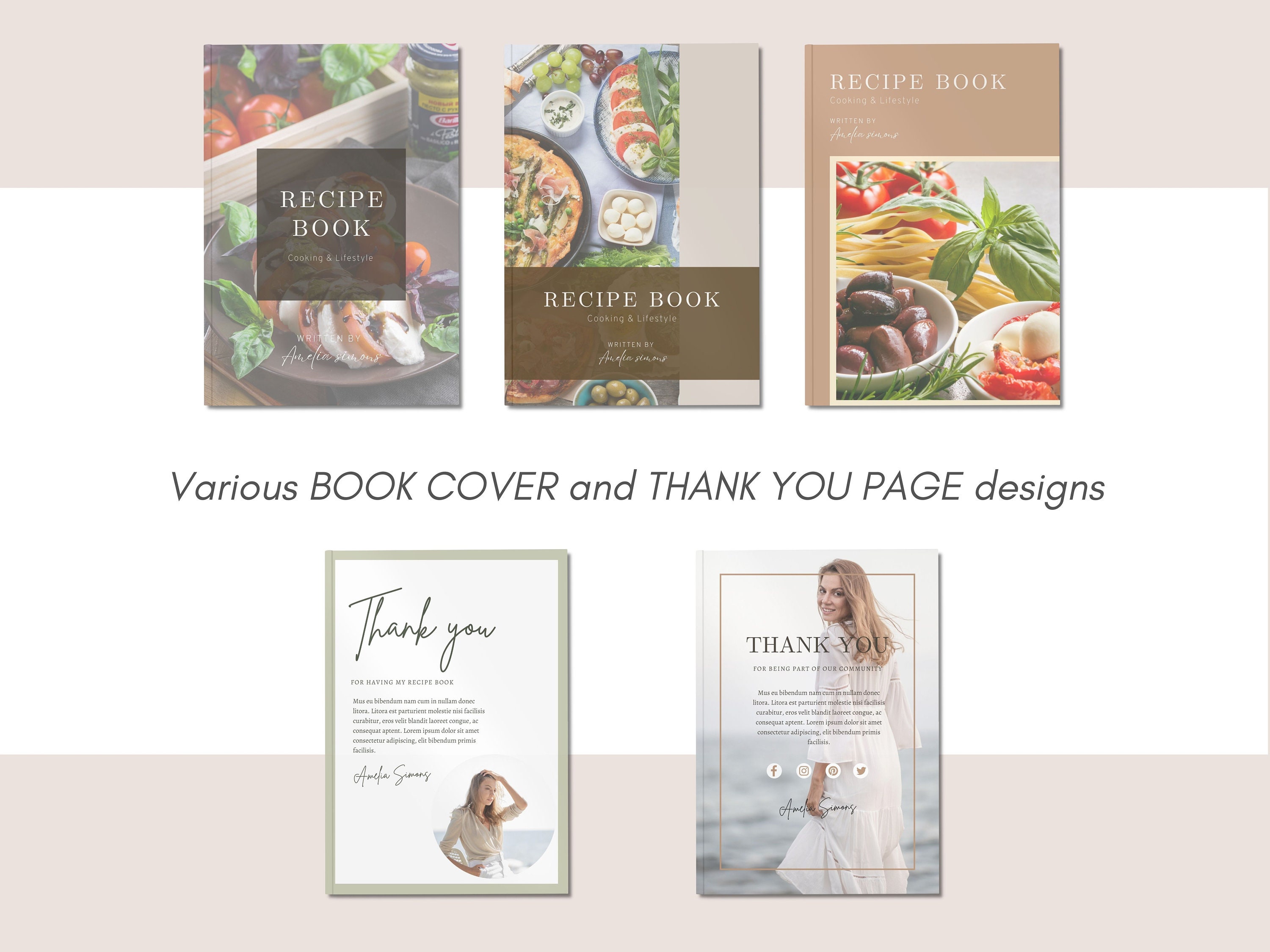 Recipe Book Template Cookbook Template Editable Cookbook - Etsy