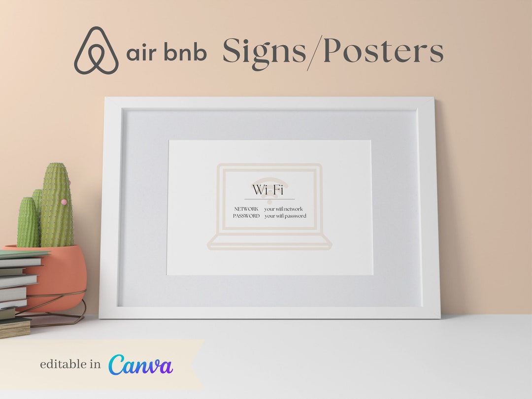 Airbnb Sign Templates Wifi Sign Airbnb Sign Airbnb Signage Airbnb ...