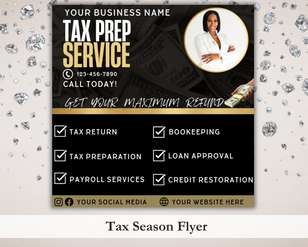 Tax Preparation Flyer, Tax Prep Instagram, Tax Flyer Template ...