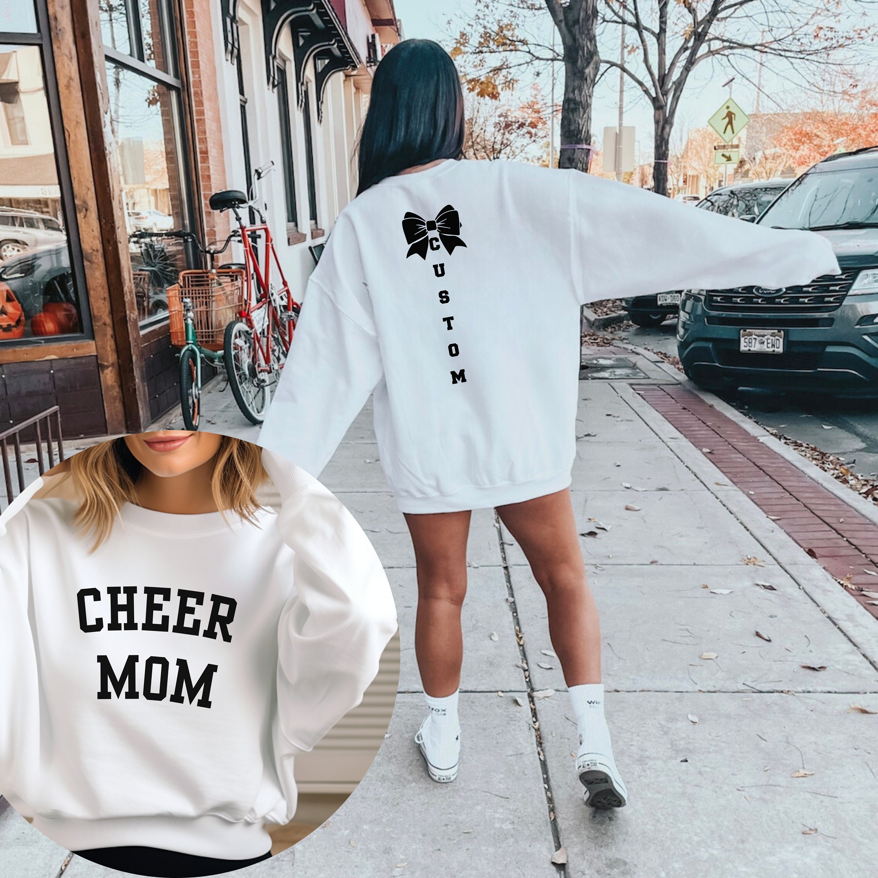 Personalized Cheer Mom With Names Sweatshirt Custom - Etsy