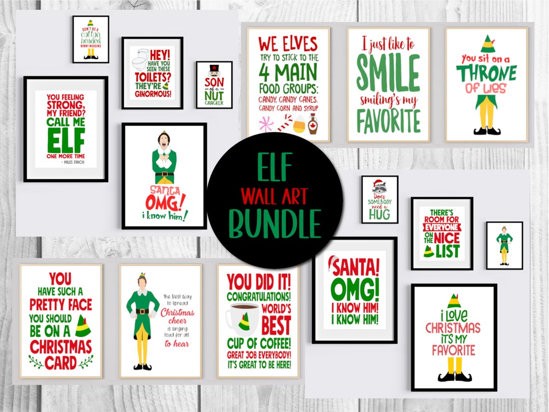 MEGA BUNDLE 16 Image Buddy the Elf Wall Art Decor Printable Movie ...