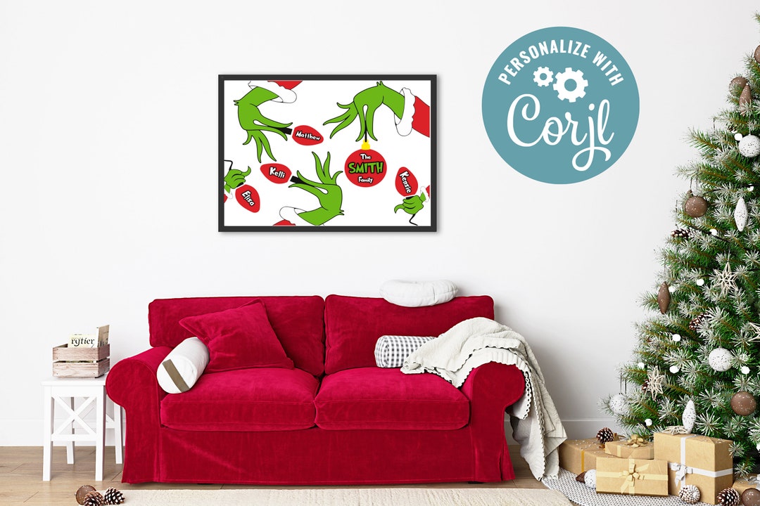 Grinch Family Names family of FOUR Custom Personalized - Etsy
