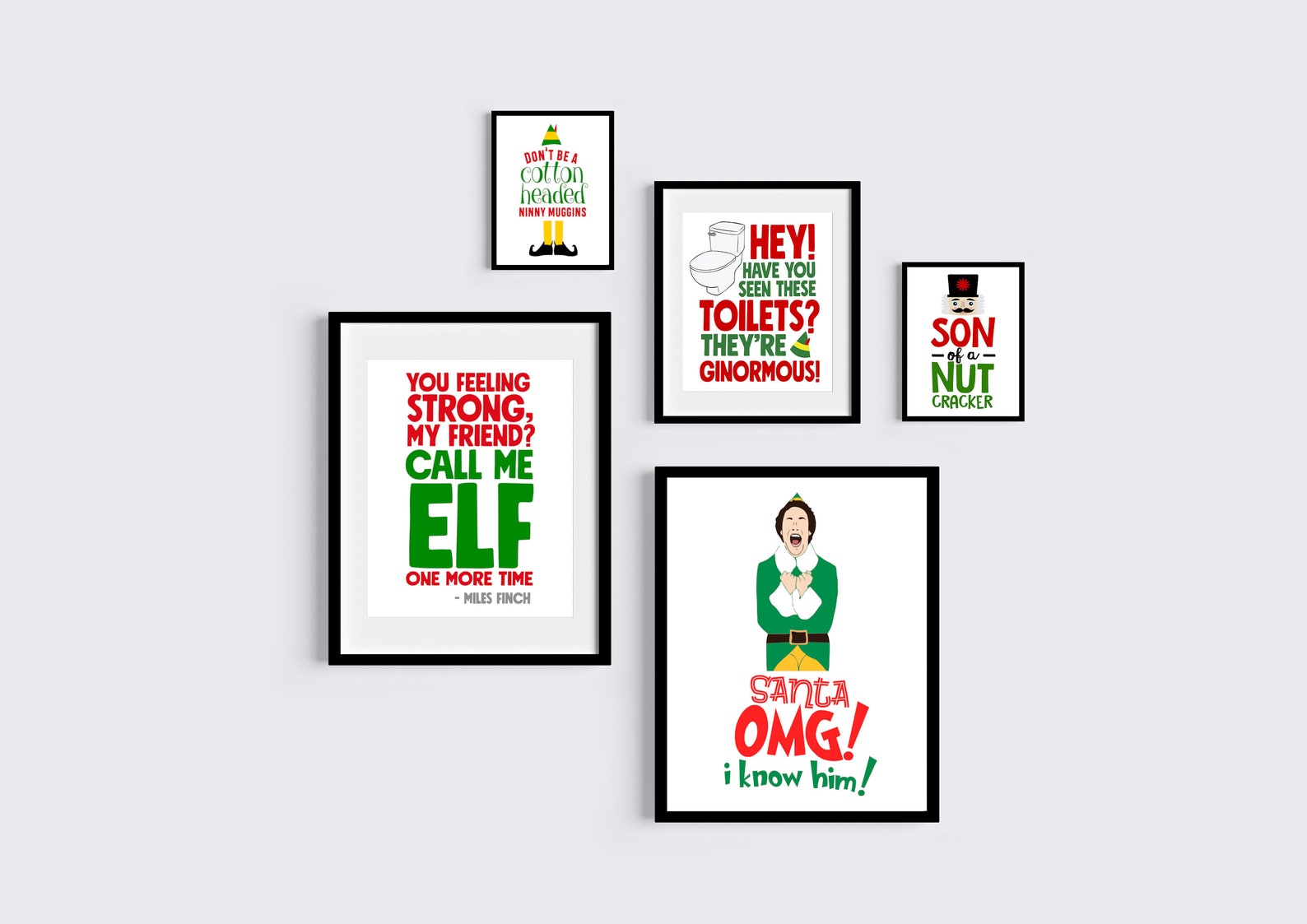 MEGA BUNDLE 16 Image Buddy the Elf Wall Art Decor Printable Movie ...
