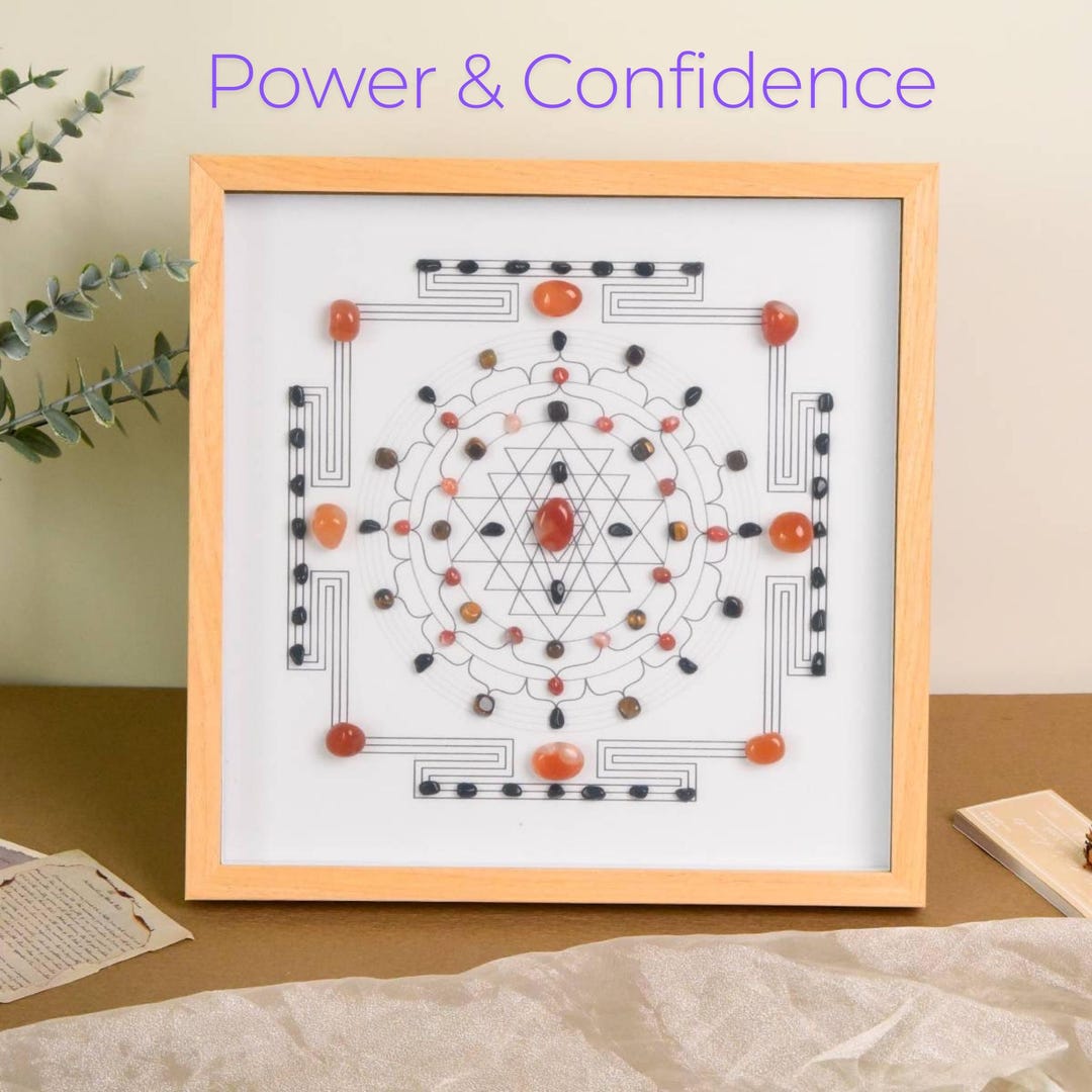 Good Luck Crystal Grid Frame | House Decor Gift | Money Wealth Power ...