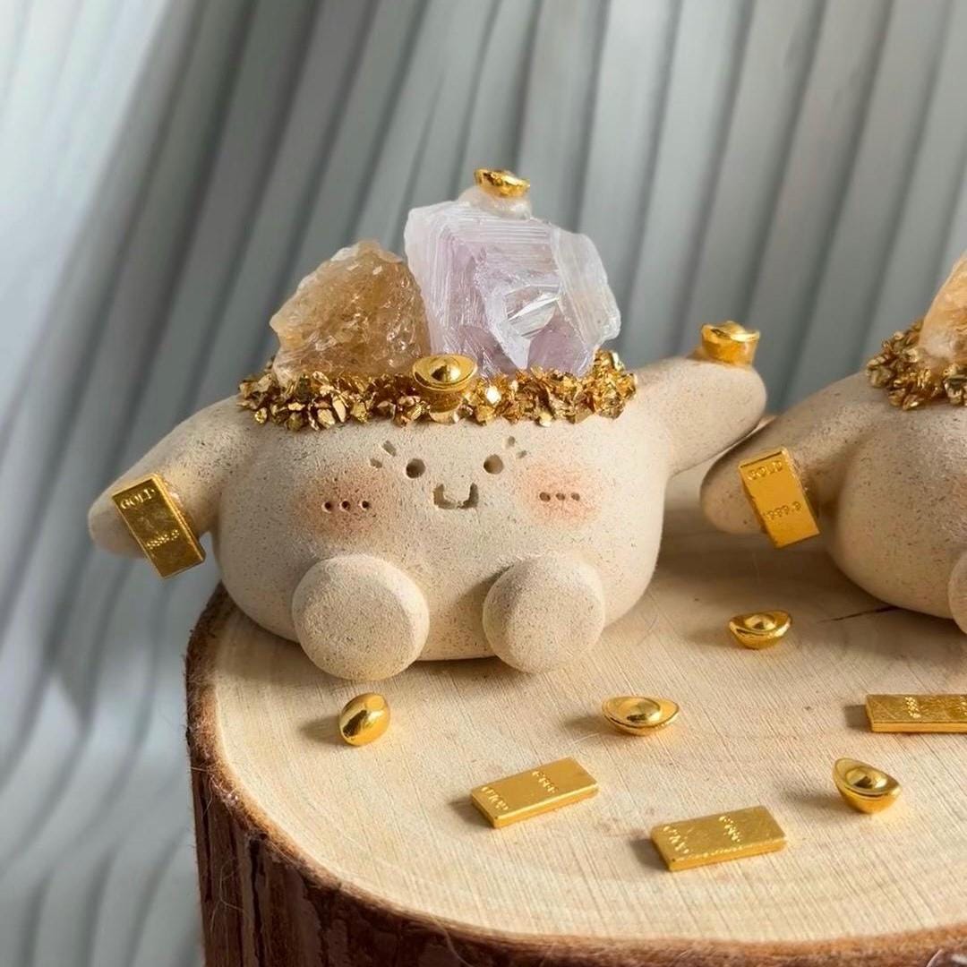 Abundance Calm Crystal Buddy | Citrine & Amethyst Handmade Feng Shui ...