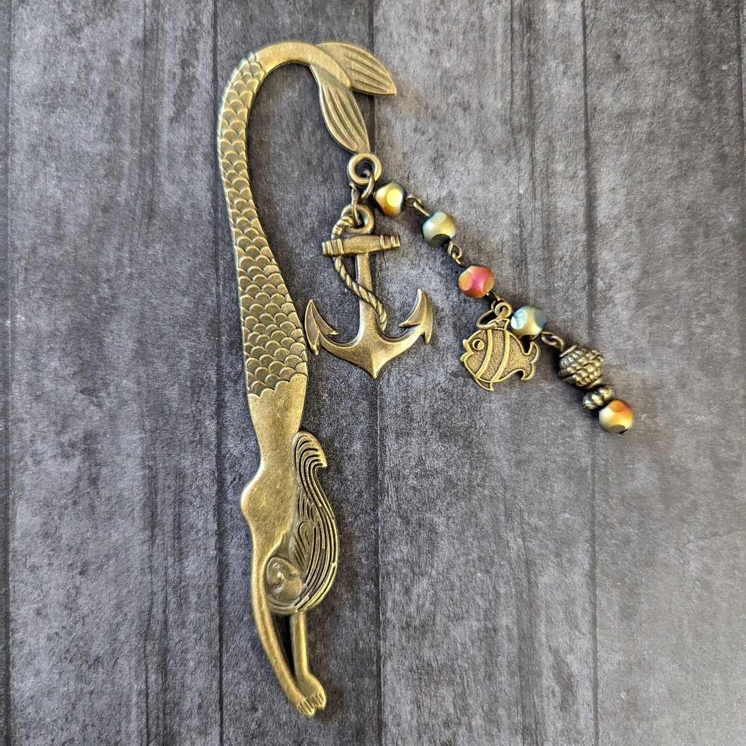 Gift for Book Lover, Mermaid Siren Theme, Handmade Bookmark Charm - Etsy