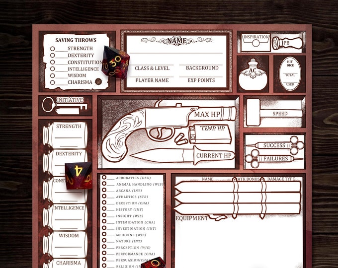 Western Character Sheet - Dnd 5e - Etsy Canada