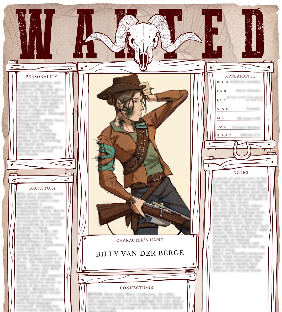 Western Character Sheet - Dnd 5e - Etsy