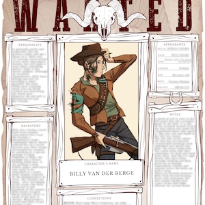 Western Character Sheet - Dnd 5e - Etsy
