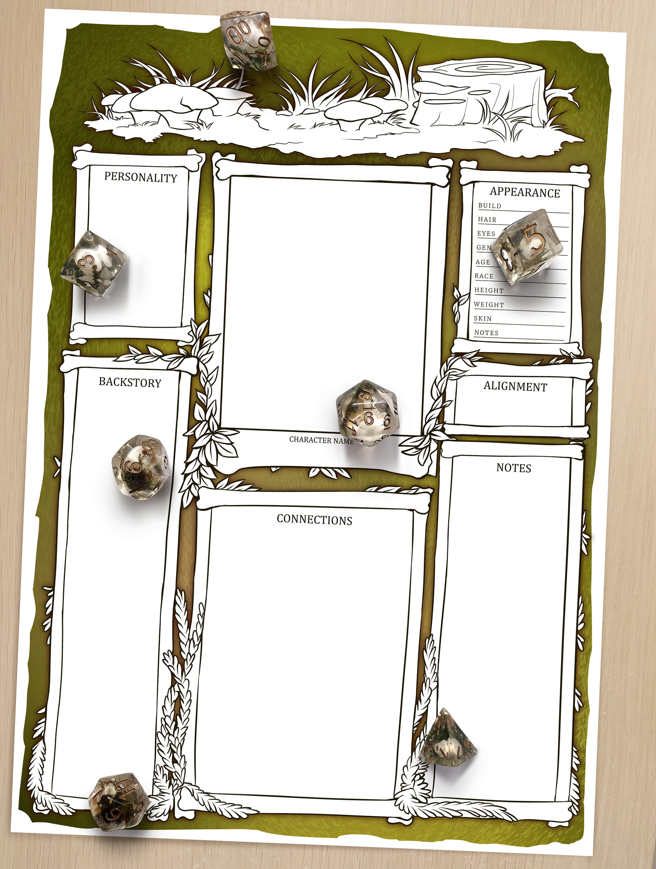 Forest Graveyard Form-fillable Character Sheet - Dnd 5e - Etsy