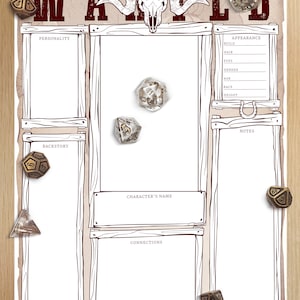 Western Character Sheet - Dnd 5e - Etsy