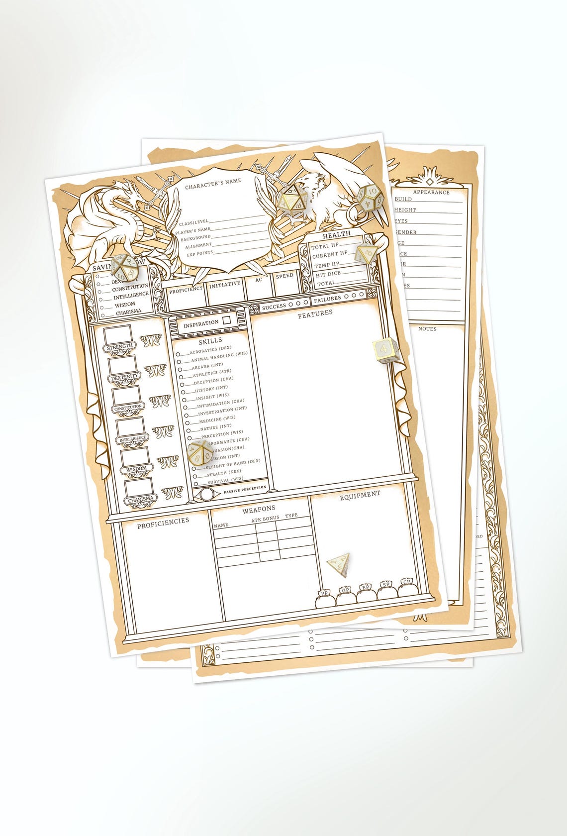 Crest of Light Character Sheet - Dnd 5e - Etsy