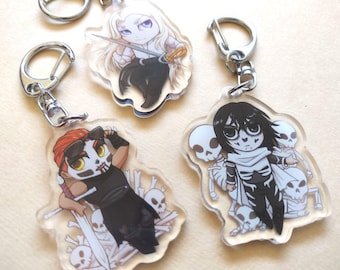 The Locked Tomb Gideon and Harrow 2 Inch Rainbow Chibi Keychain Charms ...