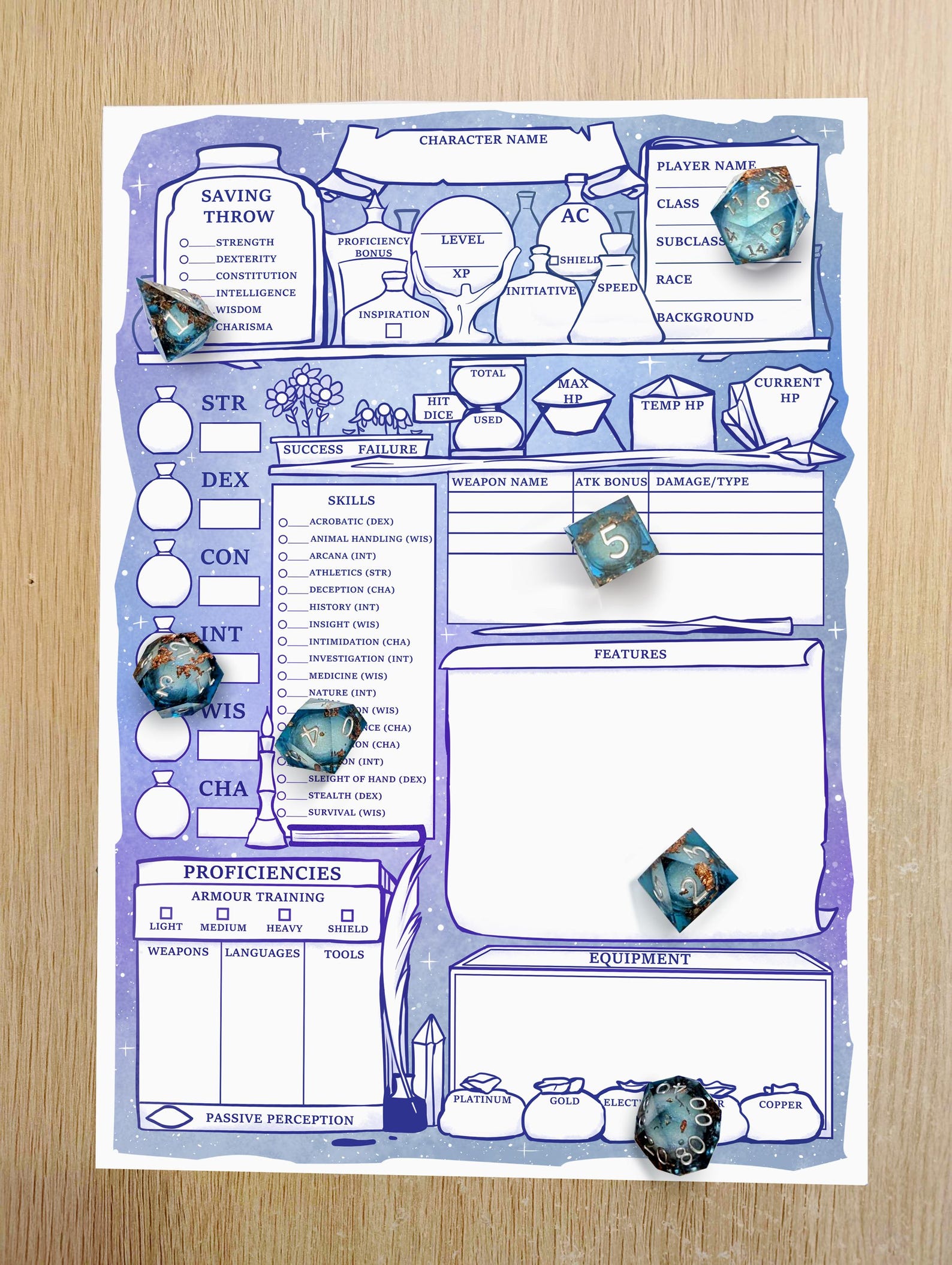 Star Traveller Character Sheet - Dnd 5e/5.5e - Etsy