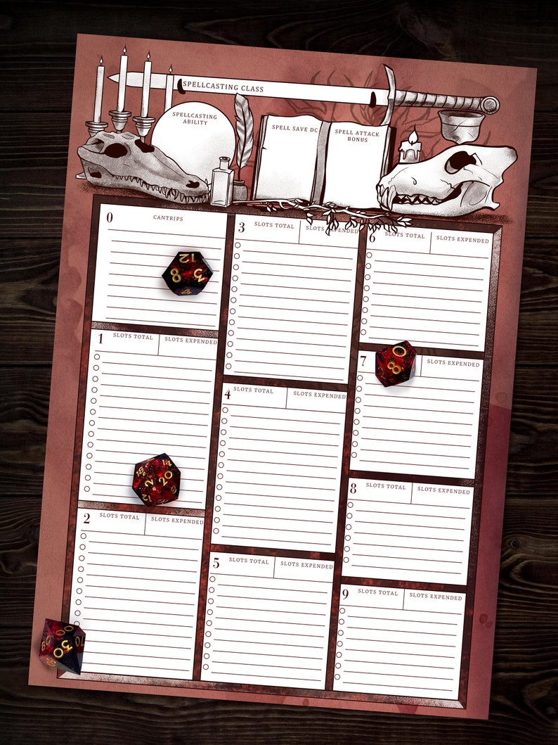 Gothic Monster Slayer Character Sheet - Dnd 5e - Etsy