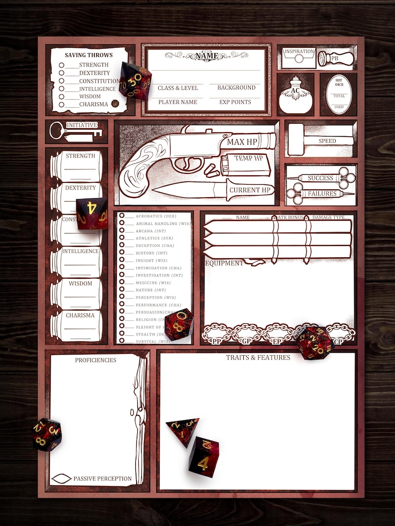 Gothic Monster Slayer Character Sheet - Dnd 5e - Etsy
