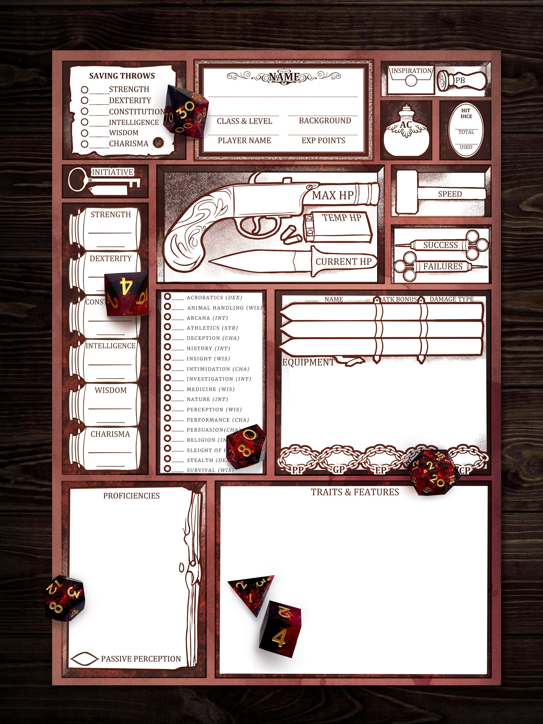 Gothic Monster Slayer Character Sheet - Dnd 5e - Etsy
