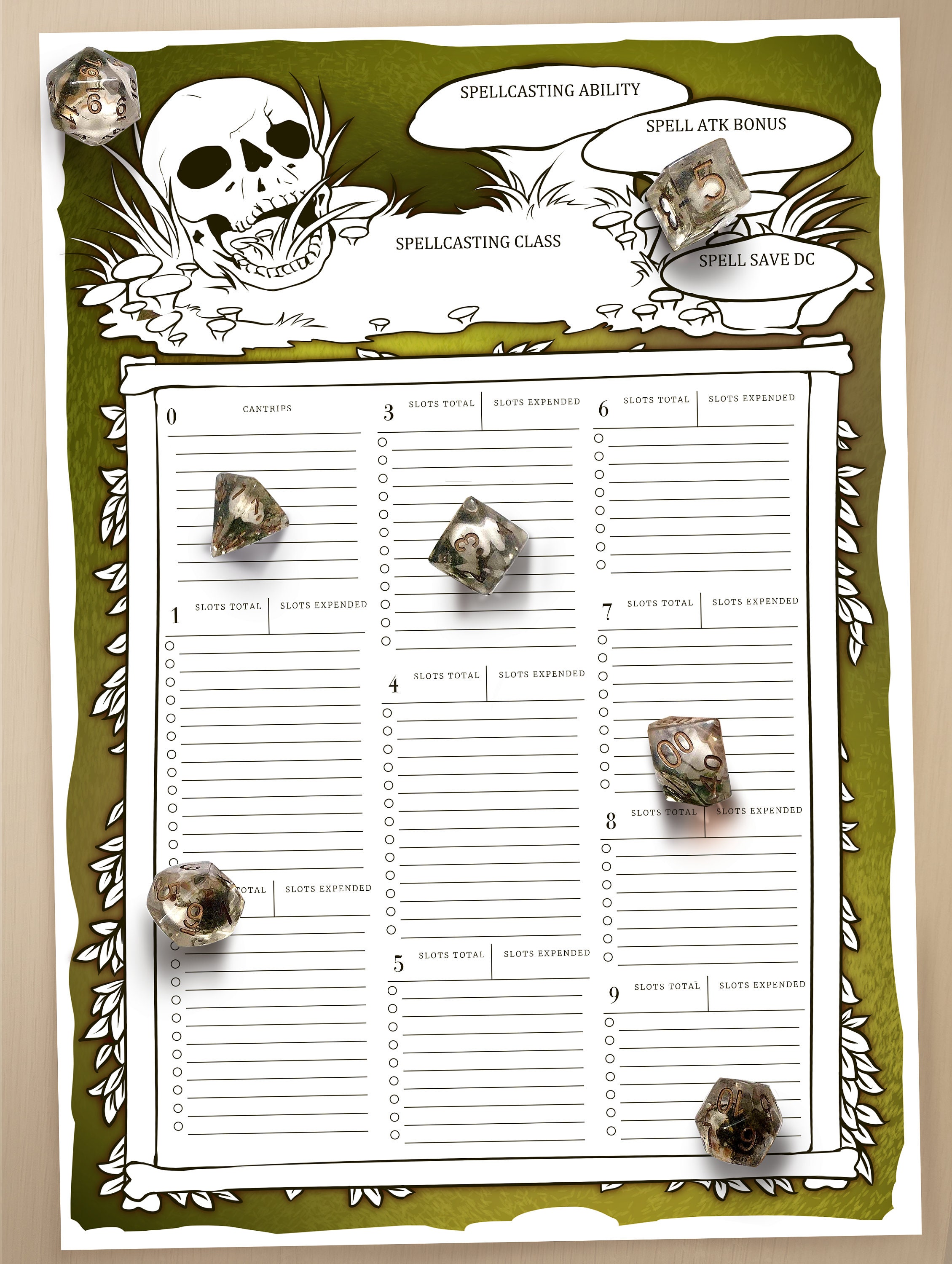 Forest Graveyard Form-fillable Character Sheet - Dnd 5e - Etsy