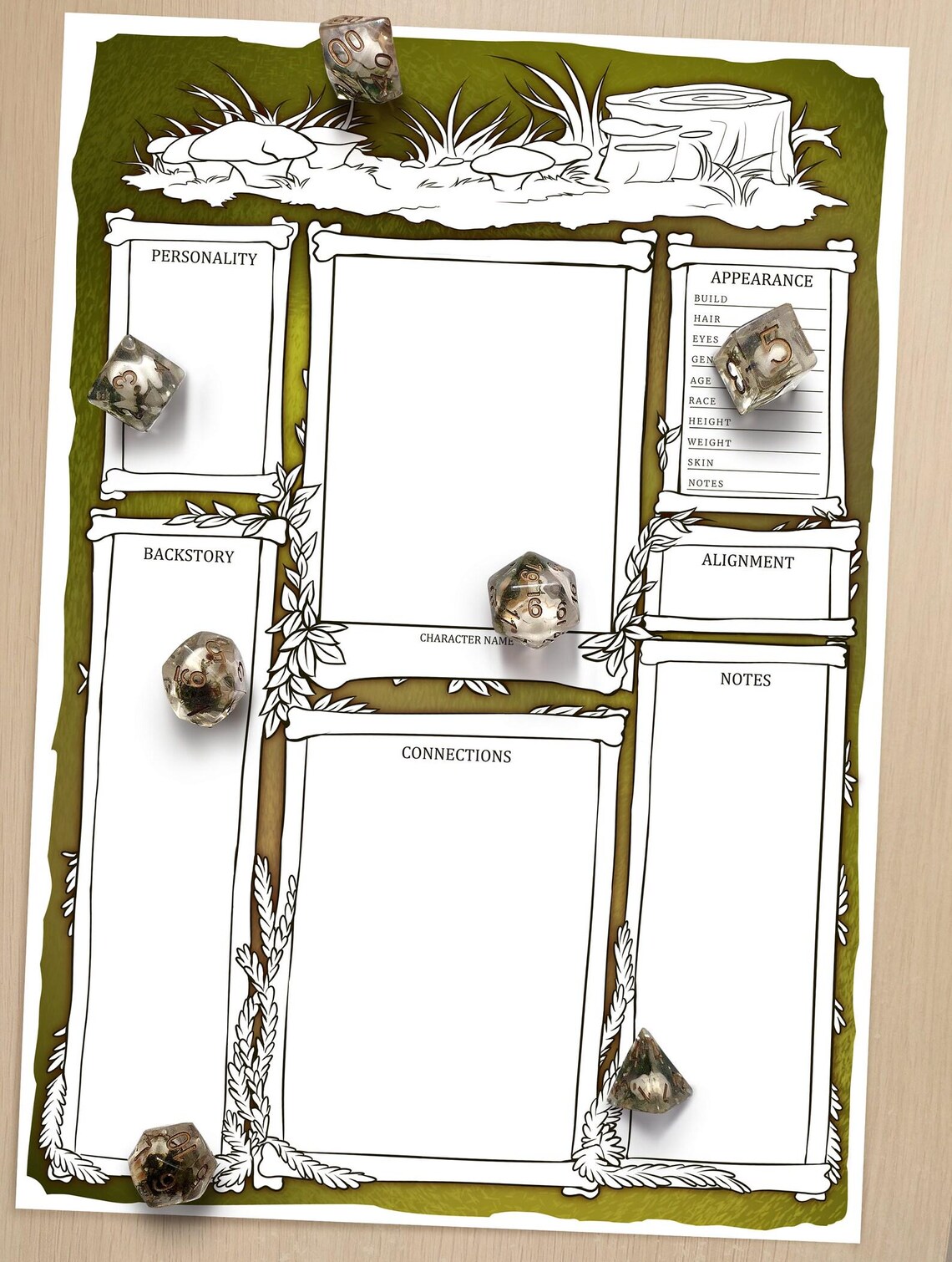 Forest Graveyard Character Sheet - Dnd 5e - Etsy
