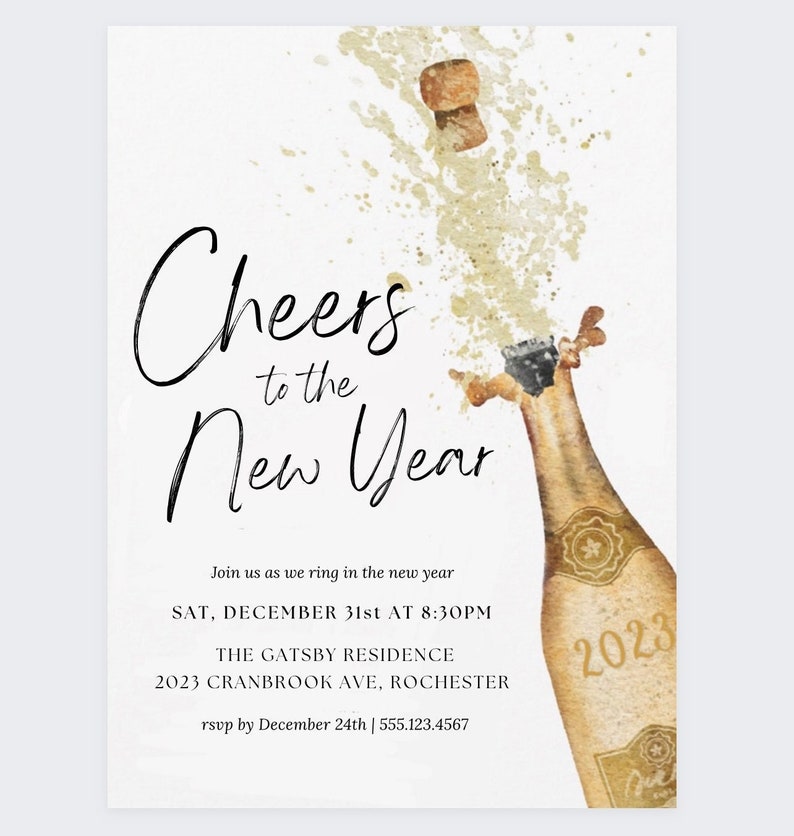 Editable New Year's Eve Party Invitation, Digital Invite NYE Party, NYE ...