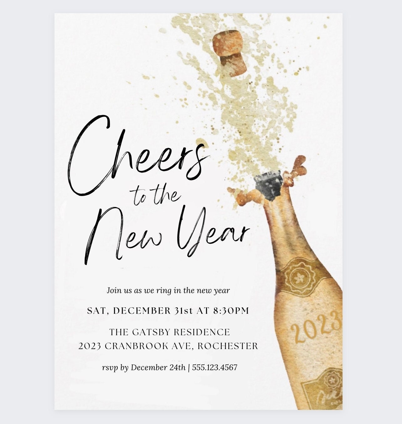 Editable New Year's Eve Party Invitation, Digital Invite NYE Party, NYE ...