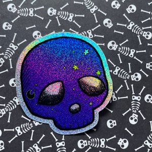 3" Purple Skull Sticker, Water Bottle Sticker | Journal Sticker ...
