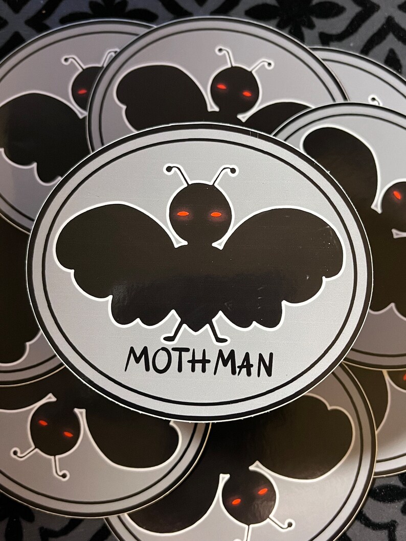 Grey Mothman Cryptid Sticker Car Decal Water Bottle Laptop - Etsy